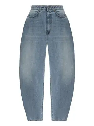 RÓHE Button Detailed Straight Leg Jeans - Gray