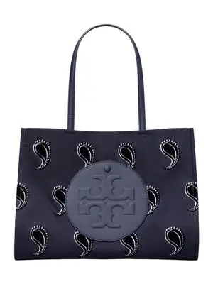 Tory Burch Small Ella Tote Bag - Medium Navy Pajama Print
