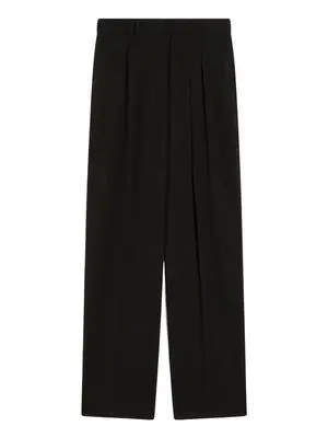 Sportmax Low-rise Pleated Front Straight Leg Trousers - Black