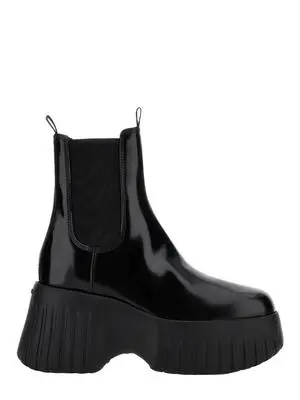 Hogan Platform Chelsea Boots With Accordion Sole - Black
