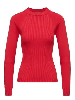 Moncler Ribbed Crewneck Knitted Jumper - Red