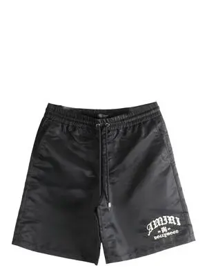 Amiri Amiri Black Drawstring Shorts With English Lettering Black