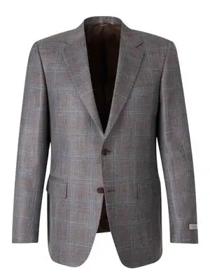 Canali Check-pattern Blazer - Gray