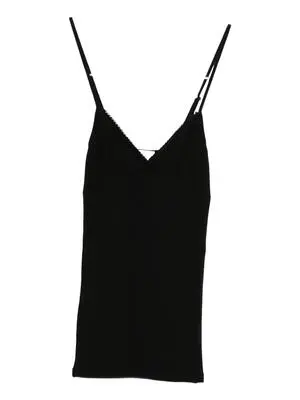 FORTE_FORTE Sleeveless Lace Trim Top - Black