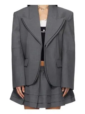 SHUSHU/TONG Long-sleeved Blazer - Grey