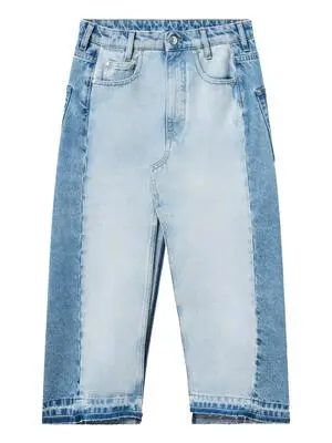 Stella McCartney Contrast Panel Denim Midi Skirt - Blue