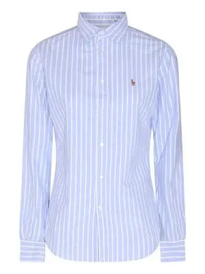 Polo Ralph Lauren Polo Ralph Lauren Classic Fit Oxford Shirt With Vertical Stripes And Pony Logo Blue