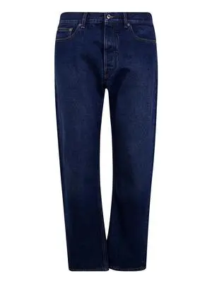 Off-White Logo Patch Straight Leg Jeans - Black