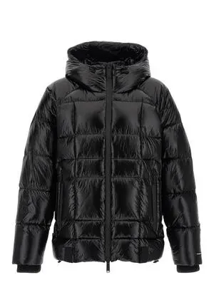 Dsquared2 Logo Patch Hooded Down Jacket - Black