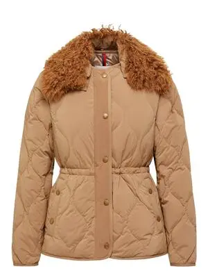 Moncler Quintin 3-in-1 Quilted Jacket With Shearling Trim - Beige