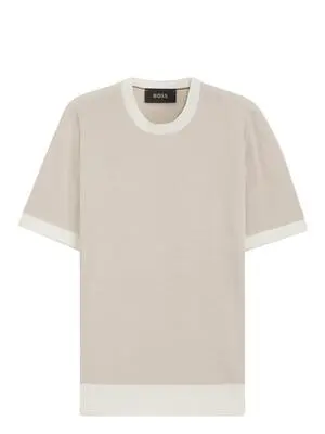 Hugo Boss Boss Textured Short-sleeve Knitted Sweater - Light Beige