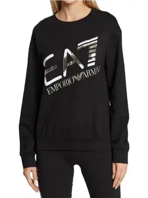 EA7 Crewneck Logo Sweatshirt - Black