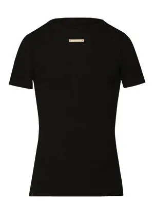 MAISON MARGIELA Logo Patch Knitted T-shirt - Black