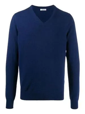 Malo Long-sleeved V-neck Pullover - Blue