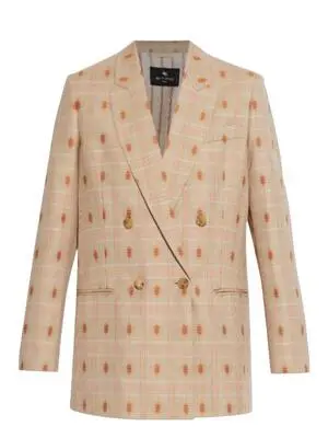 Etro Checked Double-breasted Blazer - Nude