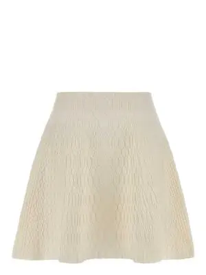 Balmain Flared Knit Skirt - Nude