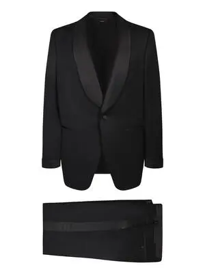 TOM FORD Satin-lapel Single-breasted Suit - Black