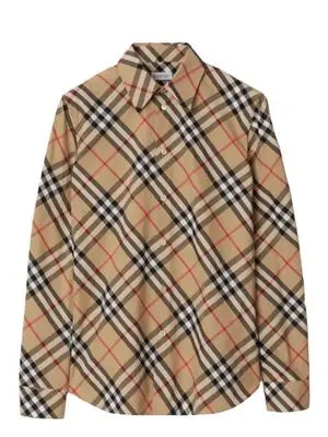Burberry Long-sleeved Checked Shirt - Brown