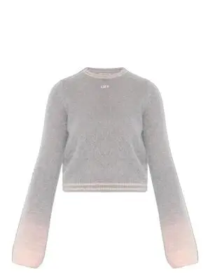 Off-White Logo Embroidered Crewneck Jumper - Gray