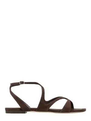 JIMMY CHOO Square-toe Flat Sandals - Black