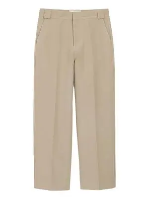 Ami Pleated Wide Leg Trousers - Taupe