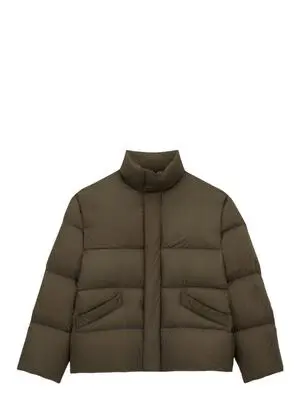 Saint Laurent High-neck Down Jacket - Brown