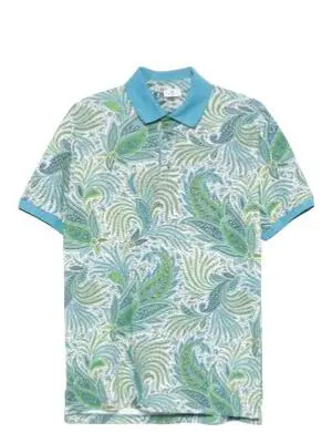 Etro Paisley Printed Short Sleeved Polo Shirt - Green
