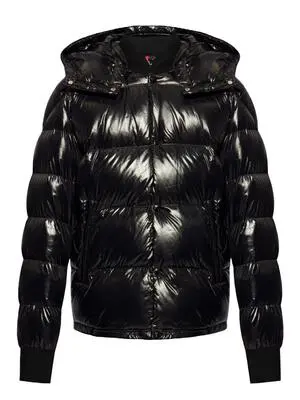 Moncler Maljasset Logo Patch Hooded Down Jacket - Black