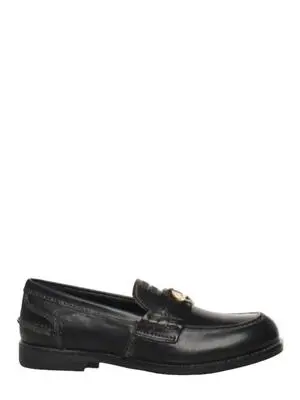 Miu Miu Embossed Loafers - Black