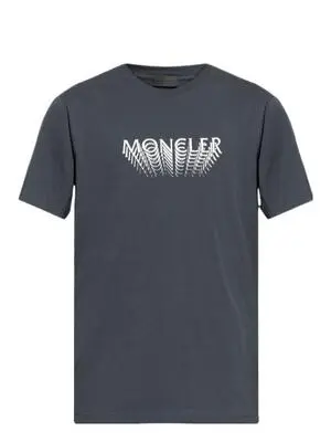 Moncler Logo Printed Crewneck T-shirt - Black