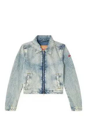DIESEL® Zip-fastening Shoulder-detail Denim Jacket - Light Blue