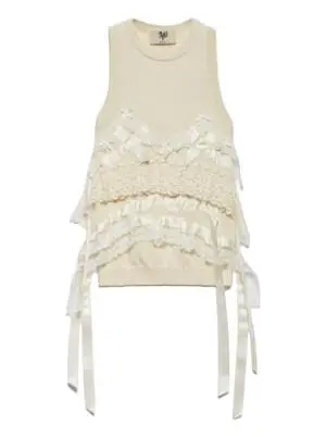 ANIYE BY Sleeveless Top With Lace Trim - Nude