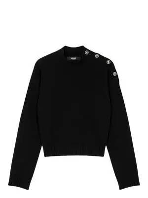 Versace Versace Knitted Jumper With Medusa Hardware Black