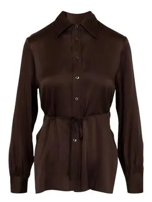 SEMICOUTURE Semicouture Tie-Waist Satin Shirt