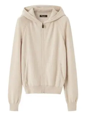 Loro Piana Zip-up Hooded Cardigan - Natural Melange