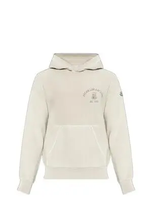 Moncler Moncler Logo Patch Kangaroo Pocket Hoodie Beige