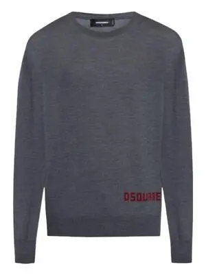 Dsquared2 Logo Embossed Knit Jumper - Grey