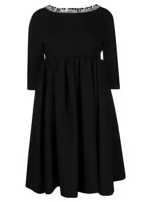 Prada Embellished Collar Babydoll Dress - Black