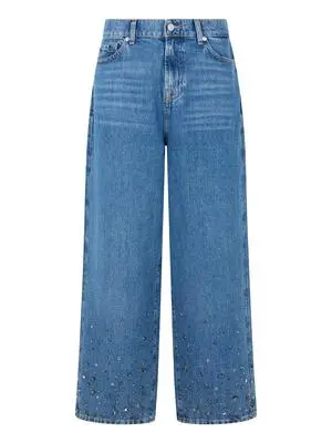7 FOR ALL MANKIND 7 For All Mankind Tailorless Rhinestone Wide-Leg Jeans