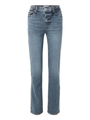 FRAME The Ruler High-rise Slim-leg Jeans - Gray