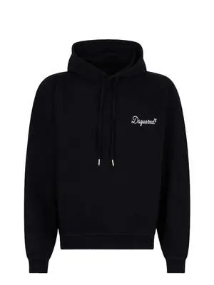 Dsquared2 Relaxed-fit Embroidered Logo Hoodie - Black