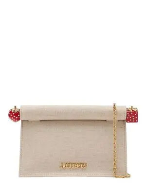 Jacquemus Logo Plaque Clutch Bag - Beige