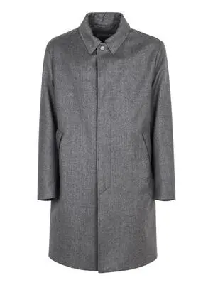 Canali Zip-front Wool Coat - Gray