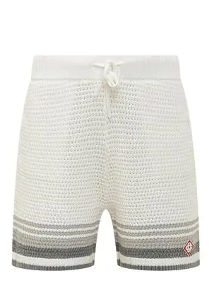 Casablanca Stripe Detailed Drawstring Shorts - White