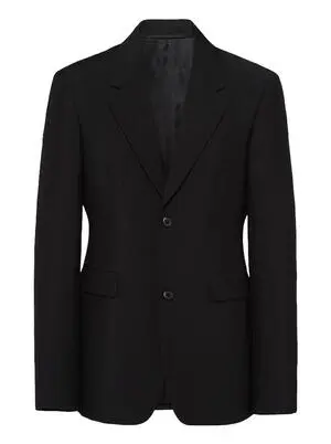Prada Single-breasted Mohair Wool Jacket - Black