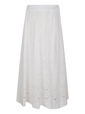 P.A.R.O.S.H P.A.R.O.S.H. Eyelet A-Line Midi Skirt