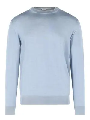 Eleventy Ribbed Crew Neck Knitted Sweater - Blue