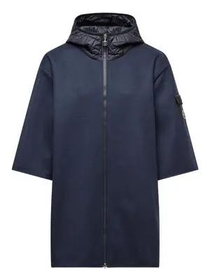 Moncler Poczno Hooded Zip-up Cape - Black