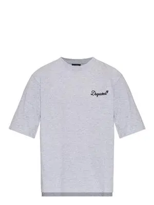 Dsquared2 Logo Embroidered Crewneck T-shirt - Grey