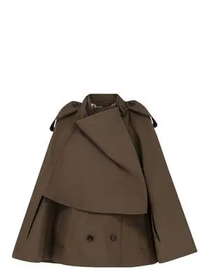 Burberry Burberry Double Breasted Trench Jacket With Adjustable Collar Strap Khaki